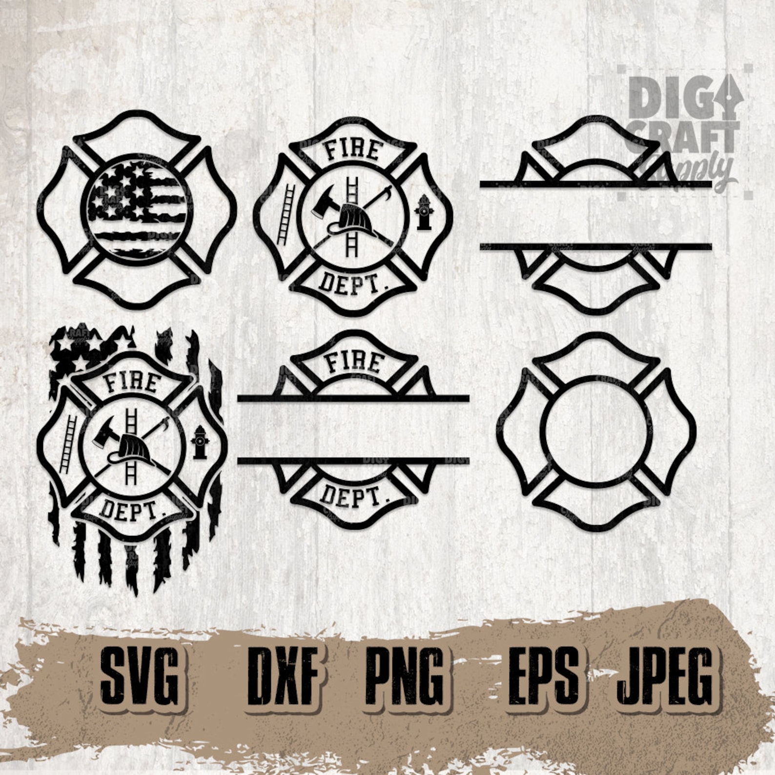 Fire Fighter SVG Bundle, Fire Fighter Badge Svg, Fireman Emblem Svg ...