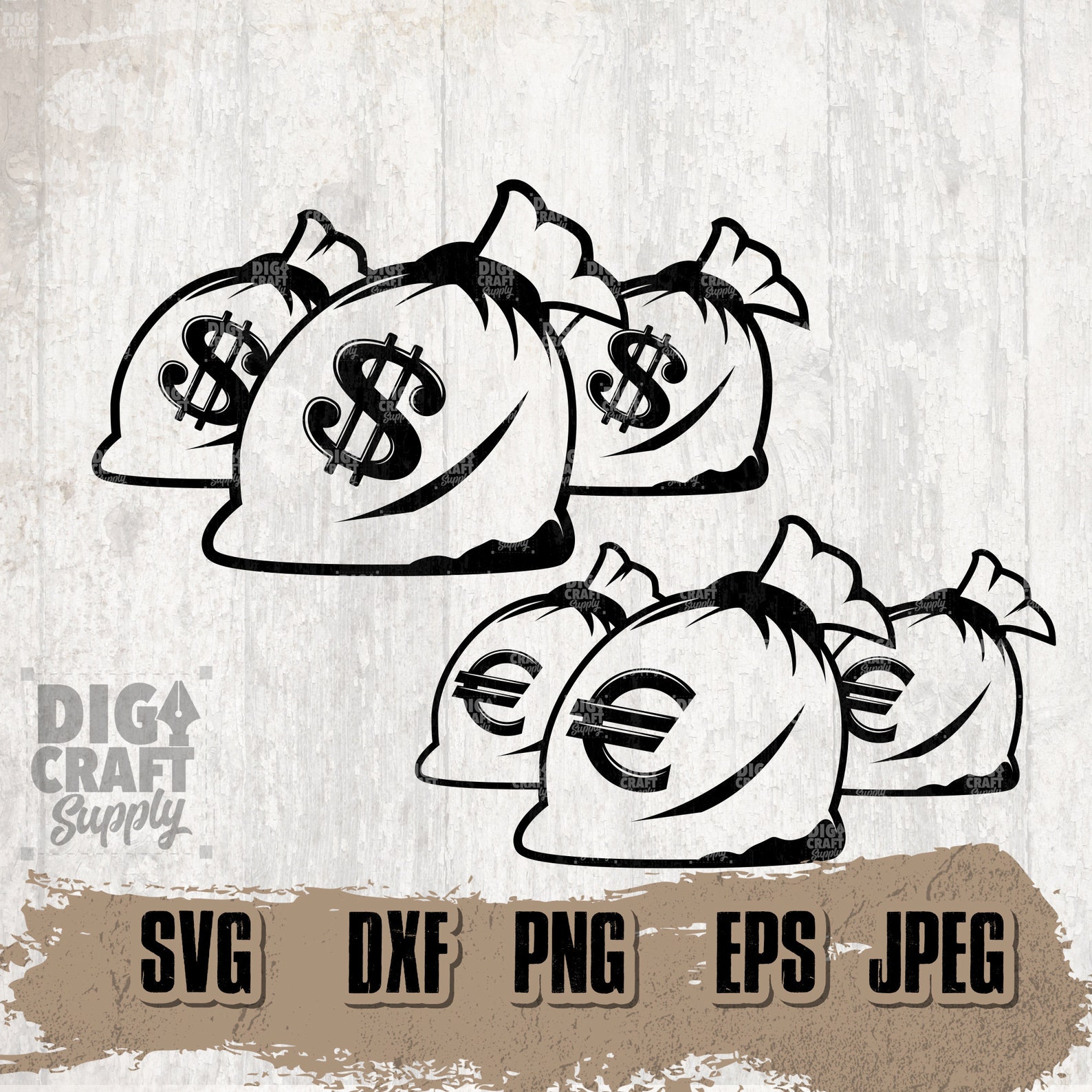 2 Money Bag Digital Downloads Money Bag Svg Money svg | Etsy