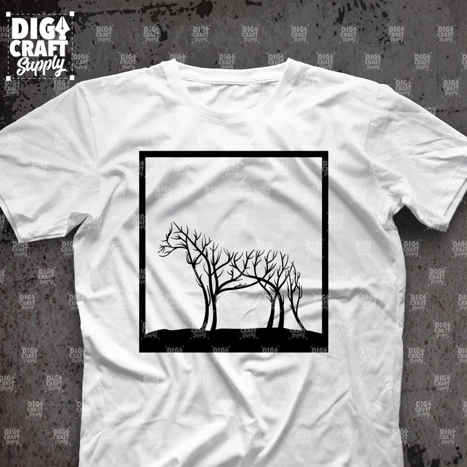 Horse Tree Branches Svg Horse Stencil Horse Silhouette - Etsy