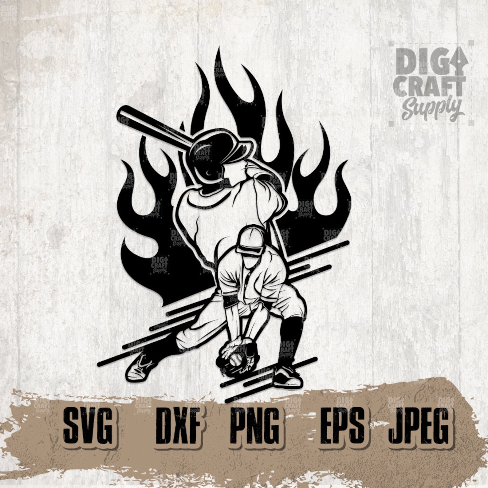 Flaming Baseball Player Svg Baseball Player Png Baseball - Etsy