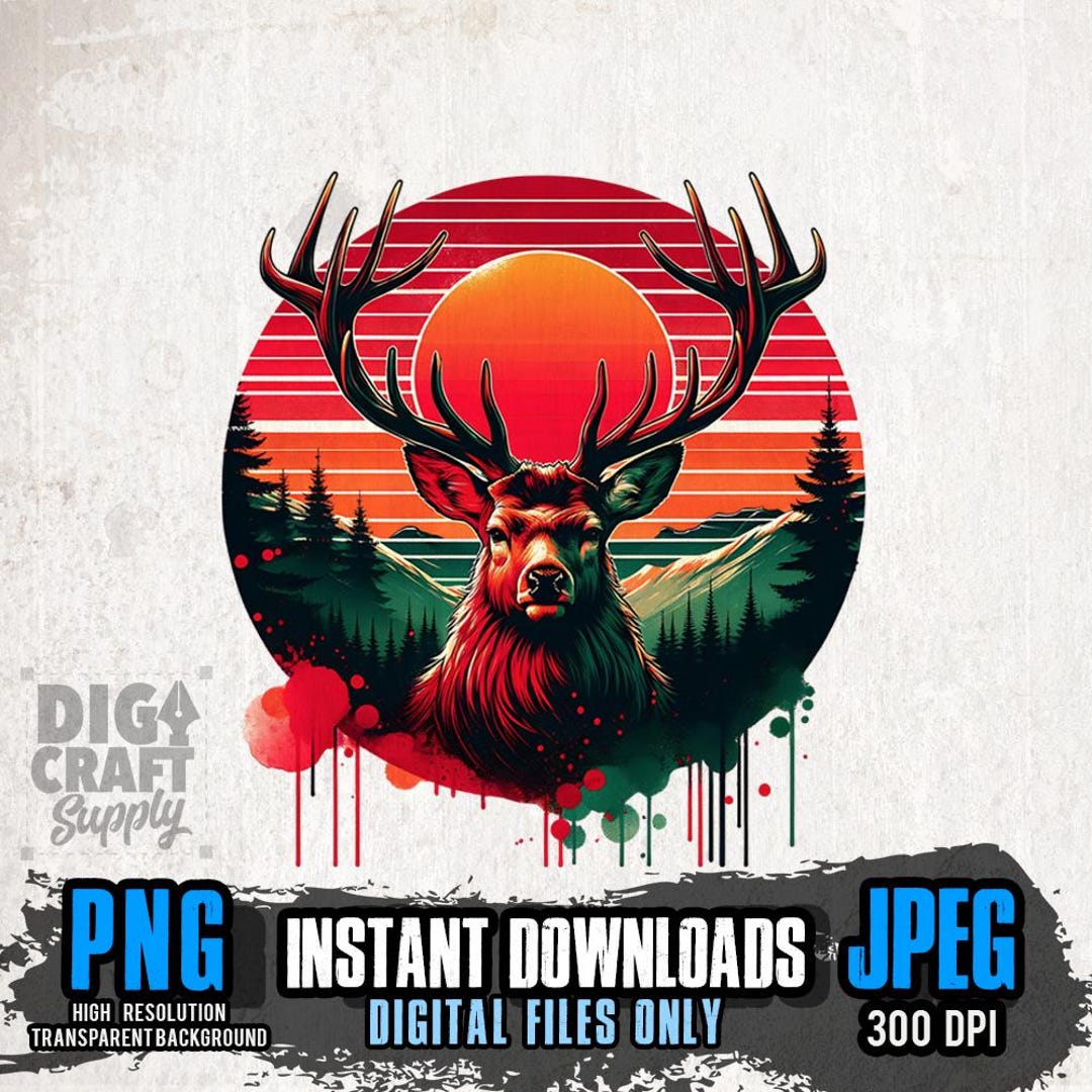 Deer Scene Png | Deer Png Files for Sublimation | Hunting Png | Outdoor ...