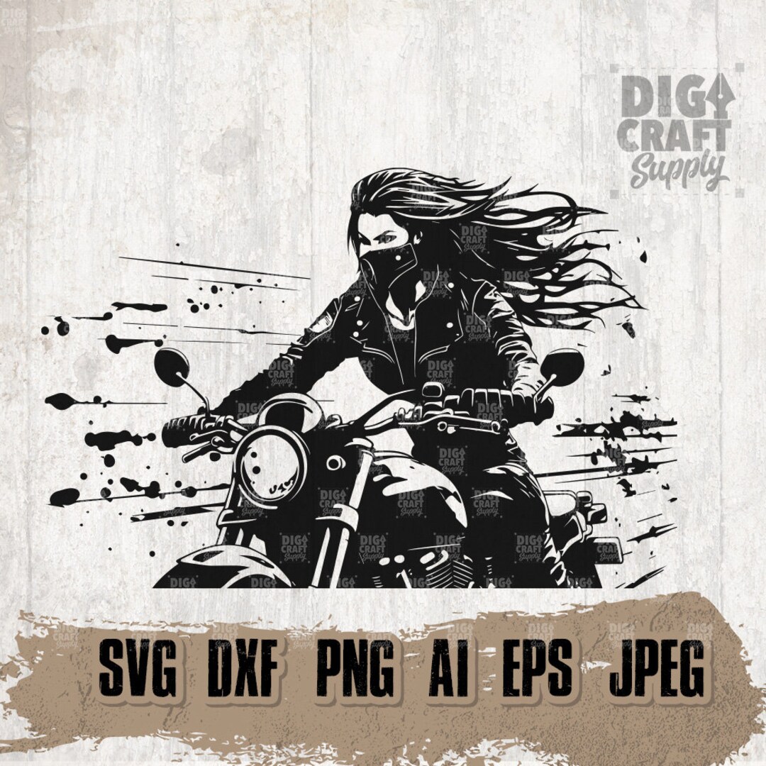 Girl Biker Svg Rider Mom Clipart Lady Sports Cutfile Sexy Motorbike