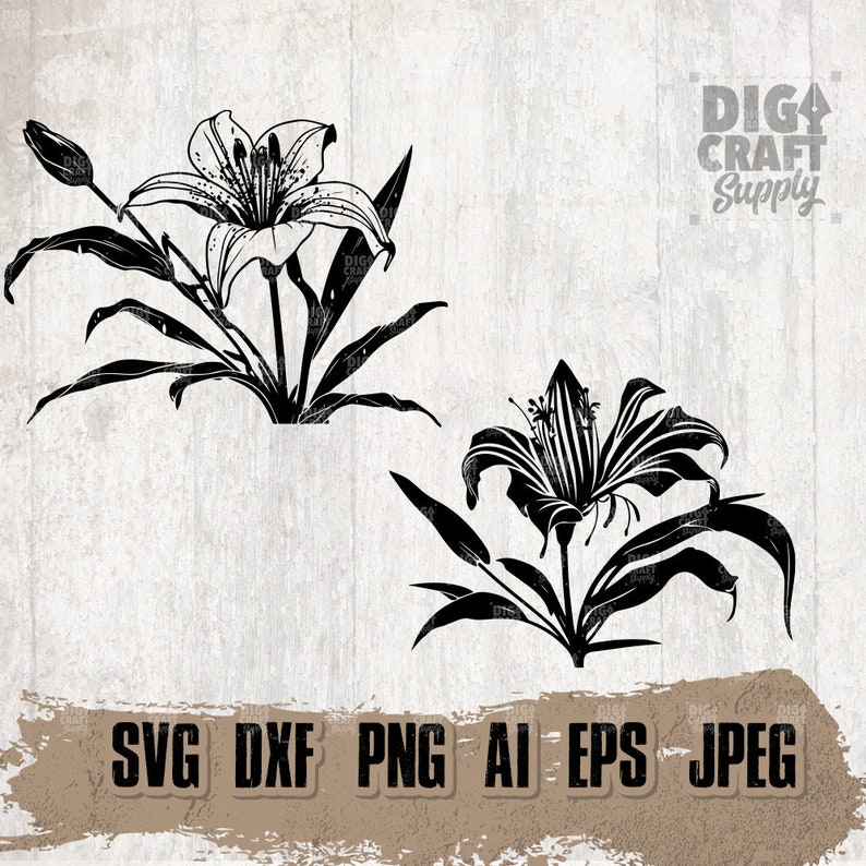 Lily Svg, Waterlily Clipart, Flower Cutfile, Floral Wedding Stencil ...