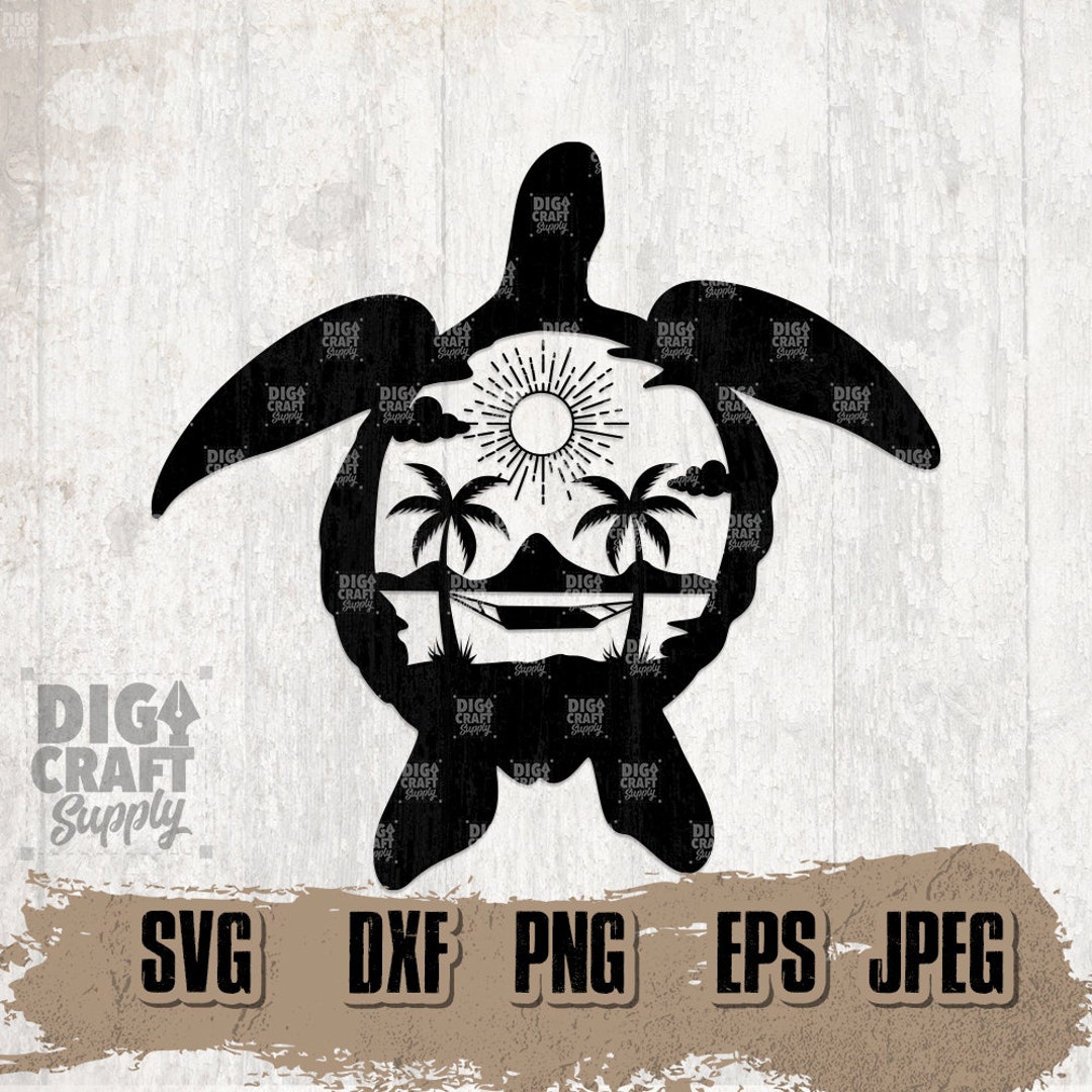 Beach Scene Outdoor Sea Turtle Svg, Turtle Svg, Turtle Clipart, Turtle ...
