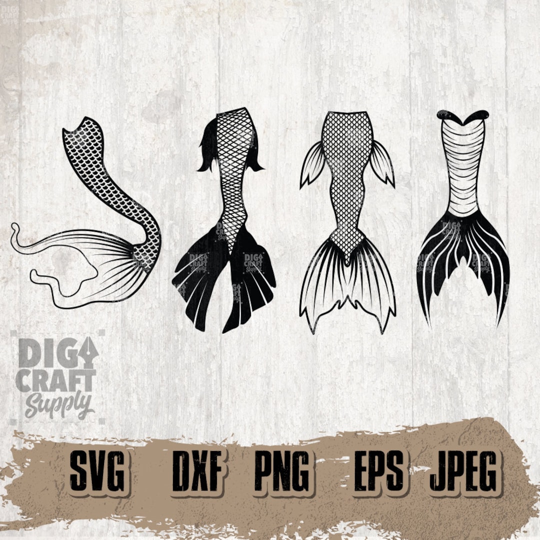 4 Mermaid Tail Svg, Mermaid Svg, Mermaid Tail Png, Mermaid Cutting ...