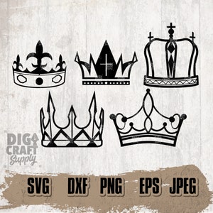 17 Crowns Bundle Svg, Digital Downloads, Bundle Svg, Crown Svg, Crown ...