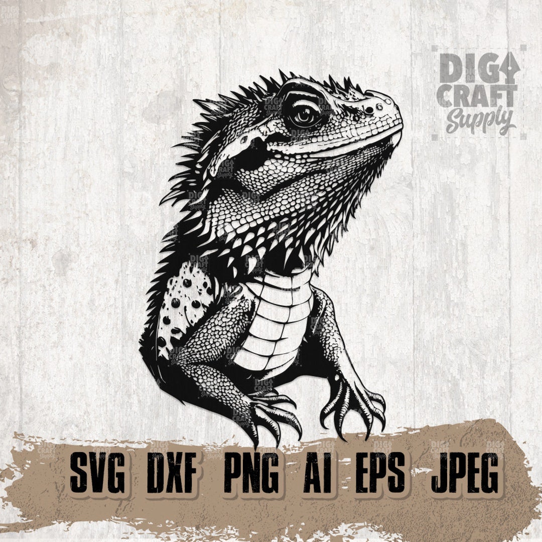 Bearded Dragon Svg, Komodo Cutfile, Small Reptile Clipart, Lucky Animal ...