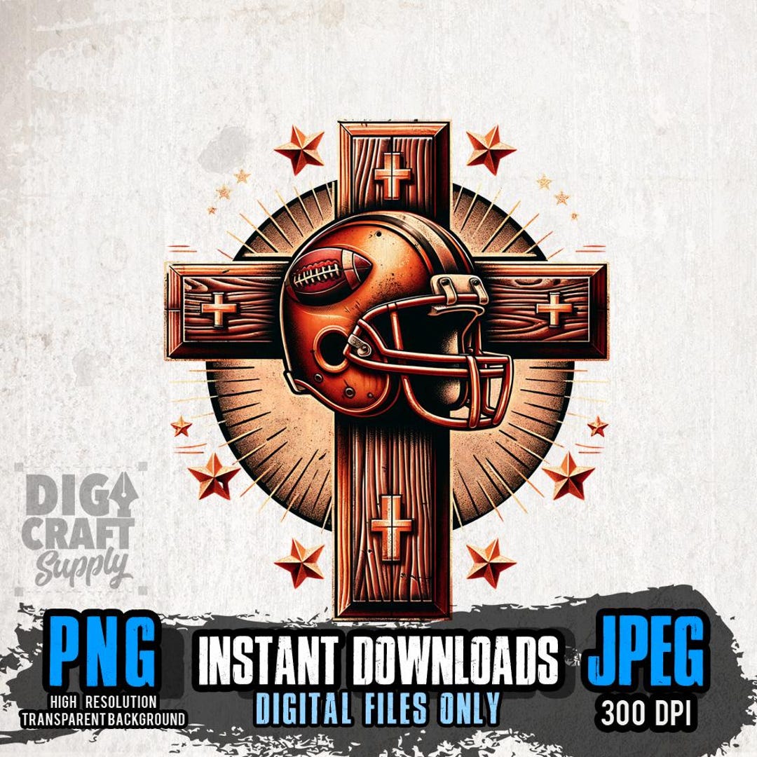 Football Cross PNG Files for Sublimation | Helmet With Cross Printable ...