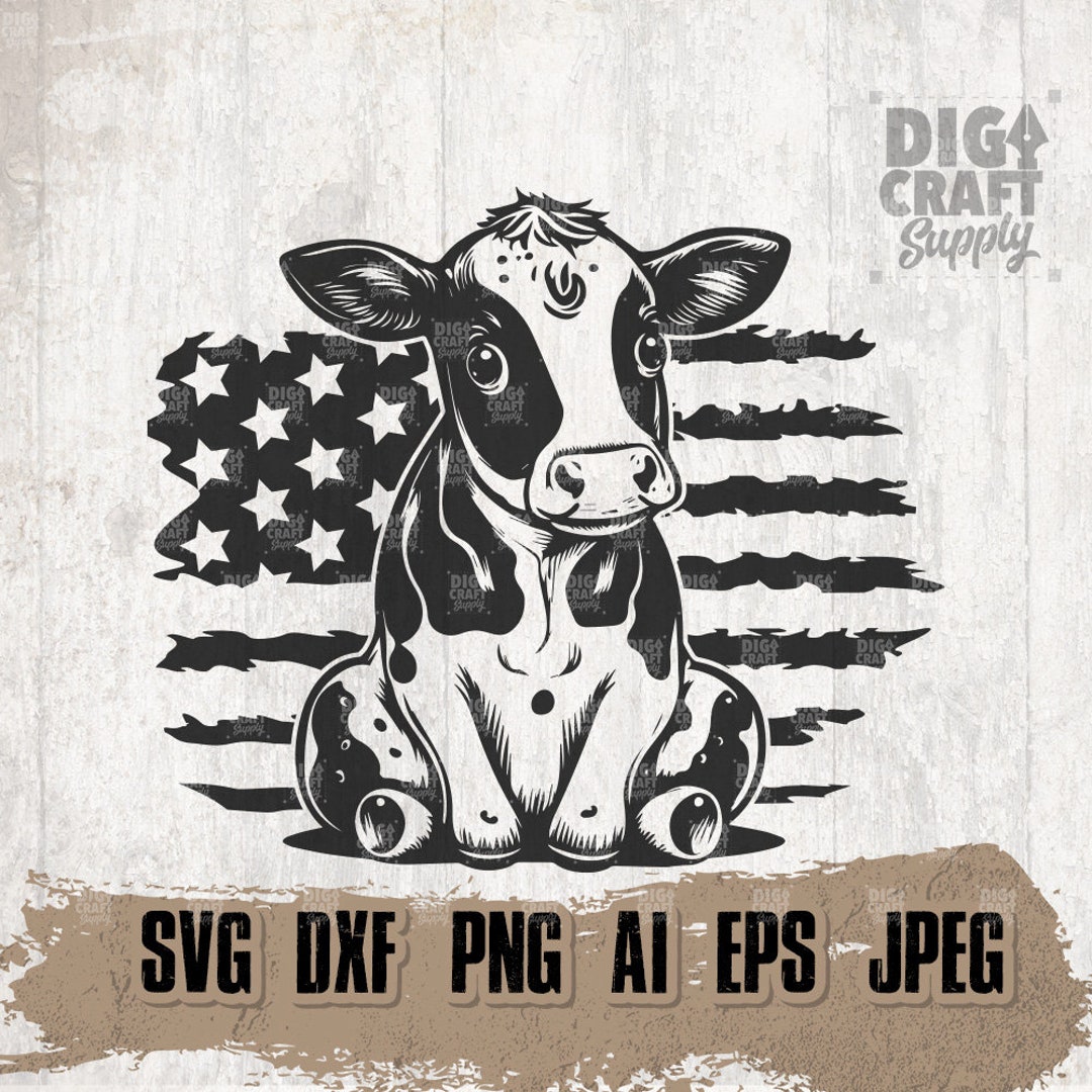 US Baby Cow Svg, Farm Animal Clipart, Cutest Calf Stencil, Bull Shirt ...