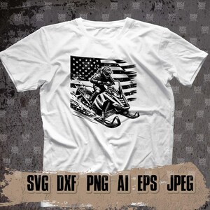 US Snowmobiler Rider Svg | Snowmobile Clipart | Snow Vehicle Stencil ...