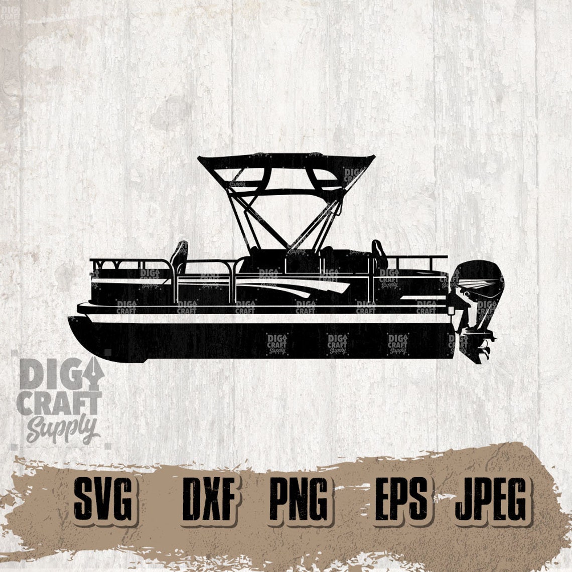 Pontoon Boat #2 Digital Downloads, Pontoon Boat Svg, Pontoon Clipart ...