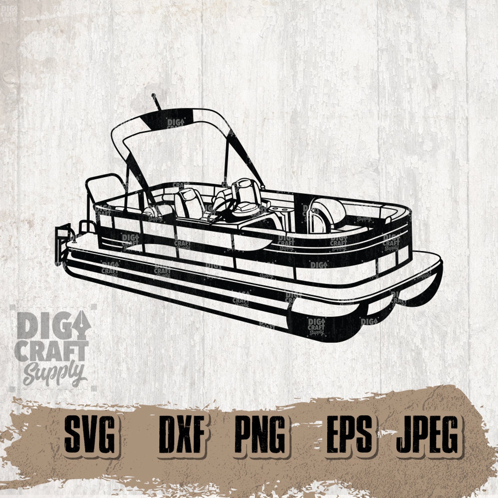 Pontoon Boat 3 Digital Downloads, Pontoon Boat Svg, Pontoon Clipart ...