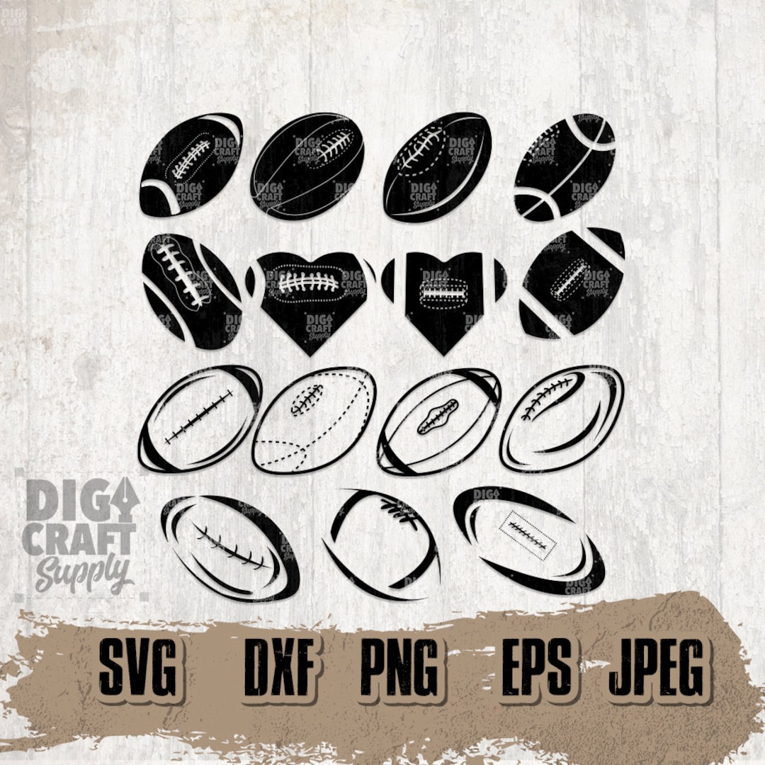 15 Football Bundle Svg Digital Download, Football Clipart, Football ...