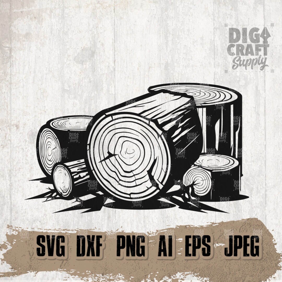 Wooden Logs Svg, Wood Clipart, Woodman Cutfile, Lumberjack Dad Stencil ...