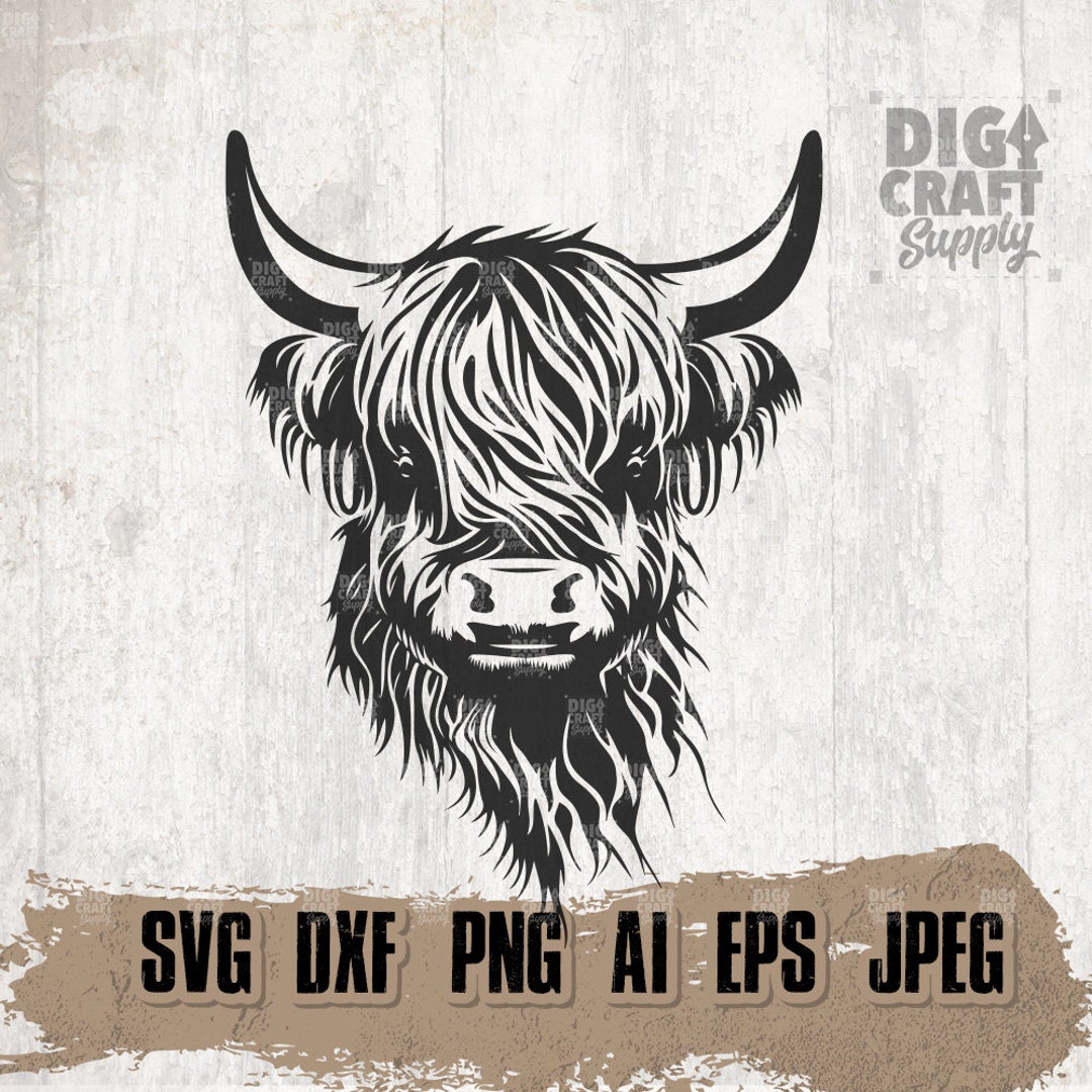 Highland Cow Svg | Farm Animal Clipart | Western Cutfile | Barn Cows ...