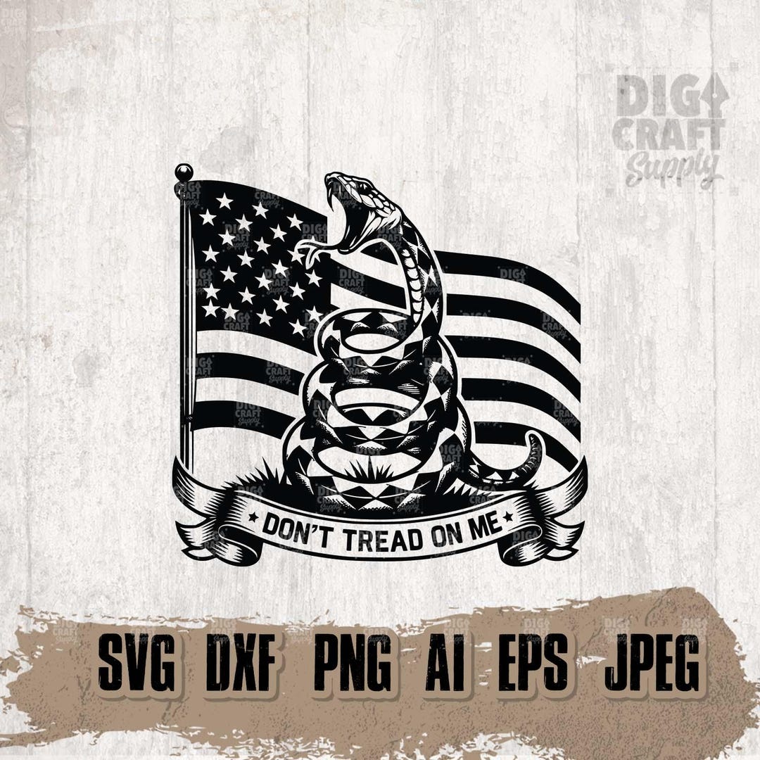 US Don't Tread on Me Svg | Rattle Snake Clipart | Snake Viper Stencil ...