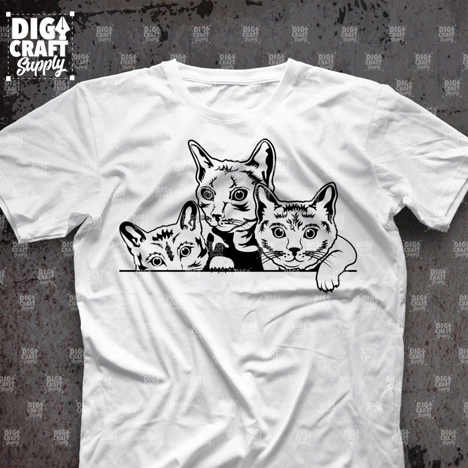 3 Peeking Cats svg Peeking Animal svg Cat Clipart Cat | Etsy