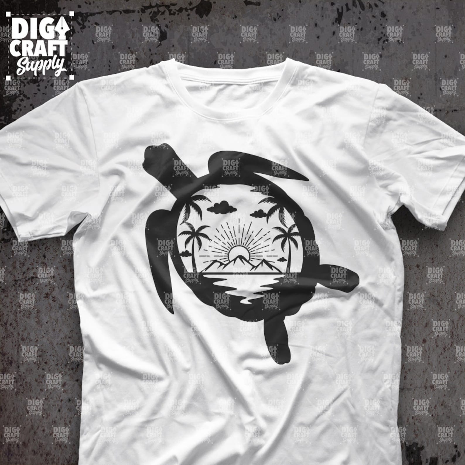 Sea Turtle Beach Scene Svg Sea Turtle Svg Turtle Clipart | Etsy