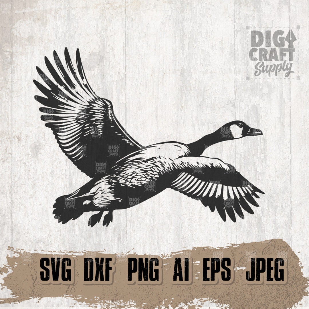 Flying Goose Svg, Hunting Bird Clipart, Swamp Animal Cutfile, Fishing ...
