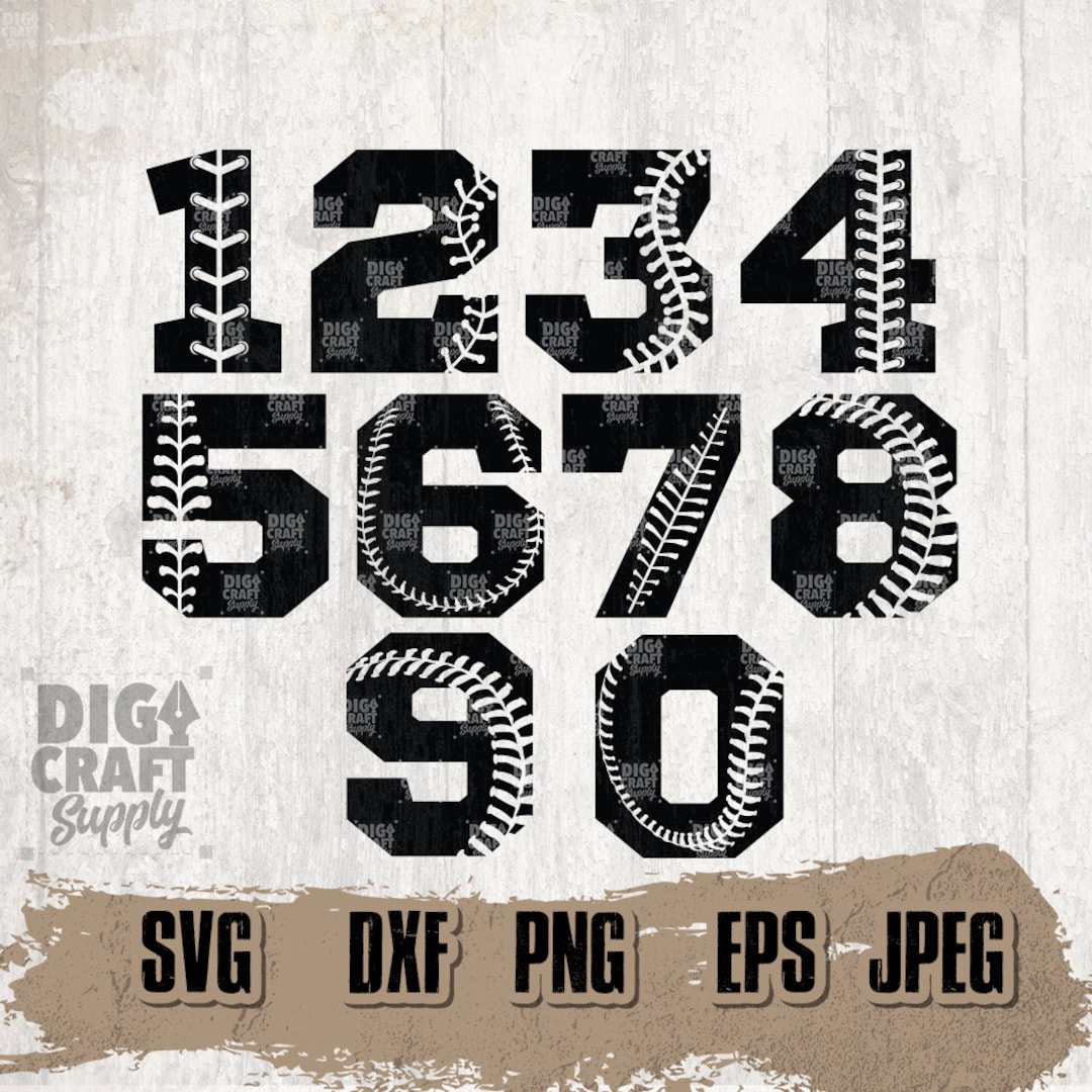 Baseball Numbers Svg, Bundle Svg, Baseball Bundle Svg, Baseball Clipart ...