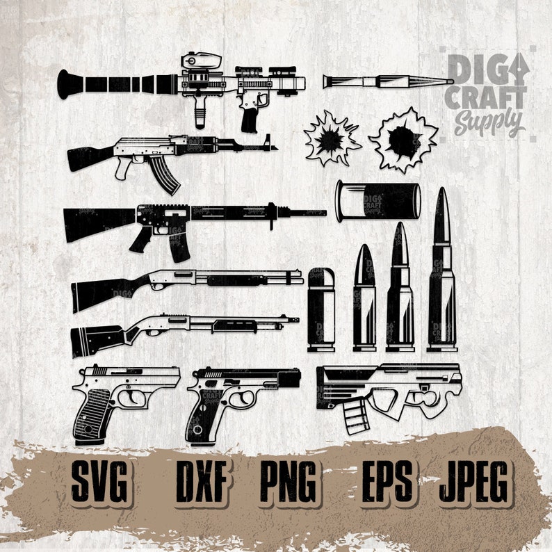 16 Guns and Bullets Svg, Gun Bundle Svg, Gun Owner Svg, Patriotic Svg ...