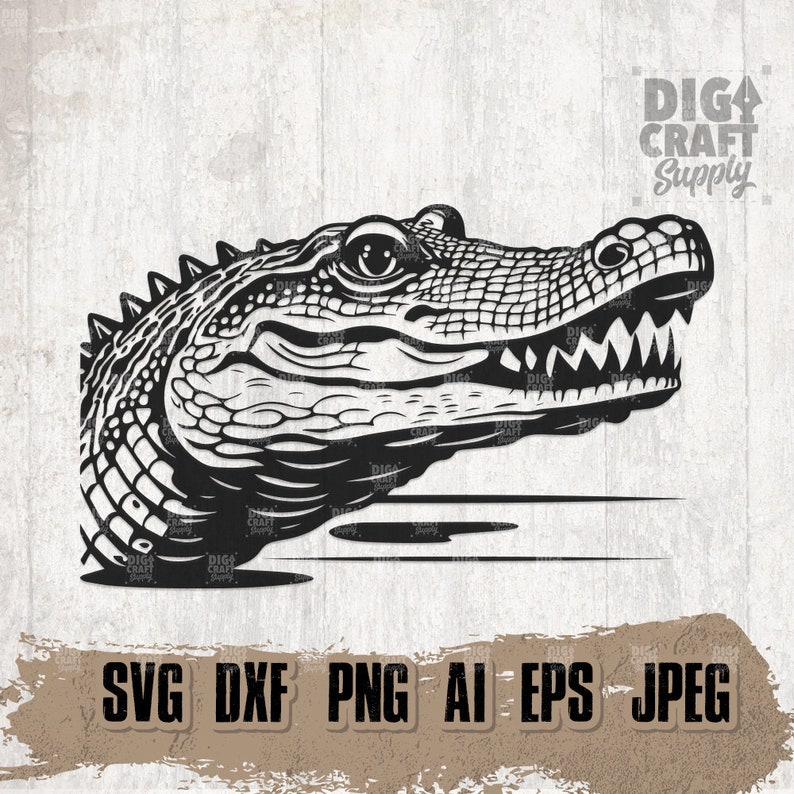 Crocodile Peeking Svg Swamp Animal Clipart Wild Creature - Etsy