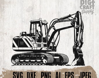 Excavator Svg, Construction Clipart, Heavy Equipment Cutfile, Trucker ...