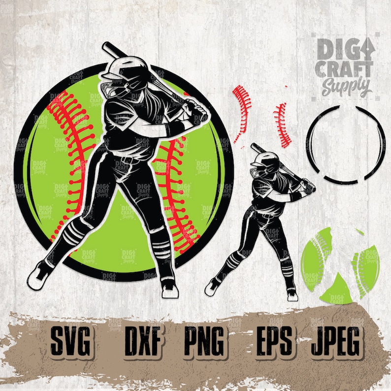 Softball Player Svg Softball Player Png Softball Player - Etsy