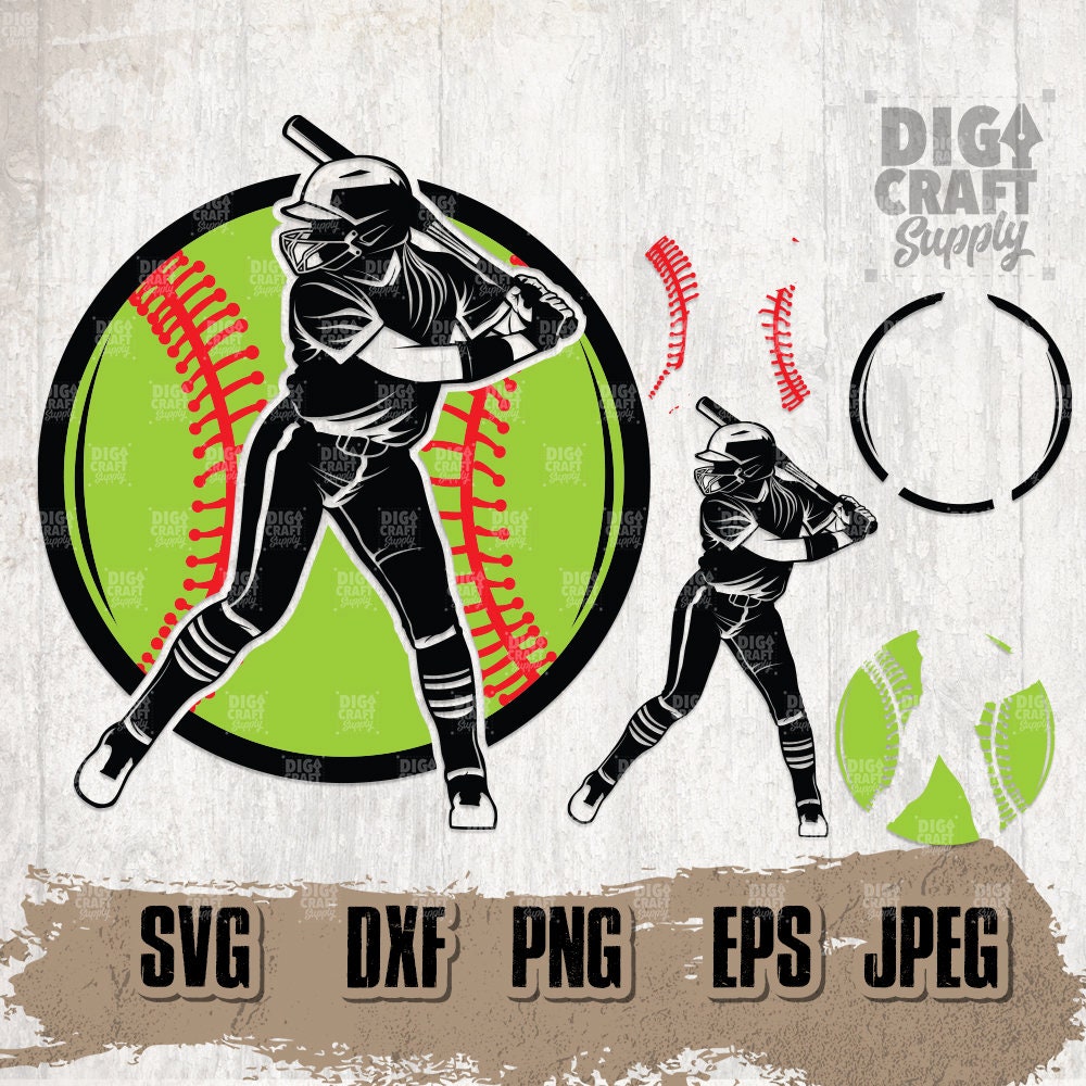 Softball Player Svg Softball Player Png Softball Player - Etsy