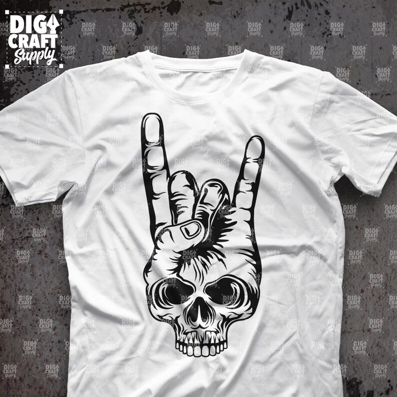 Rock Sign Skull Svg Rock Hand Svg Hand Sign Svg Rock Hand | Etsy
