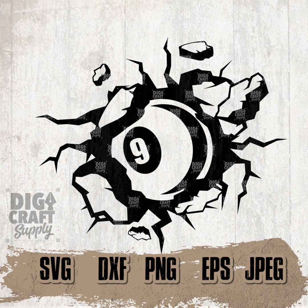 Smashing Wall Billiard Svg, 9ball Billiard Svg, 9ball Svg, Billiard Svg ...