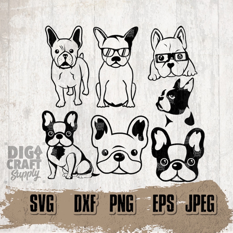 7 French Bulldog Bundle Svg Files Frenchie Svg Dog Bundle - Etsy