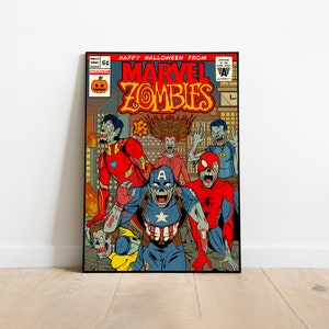 Marvel Zombies Poster, Halloween Zombies Print, Spiderman Poster ...
