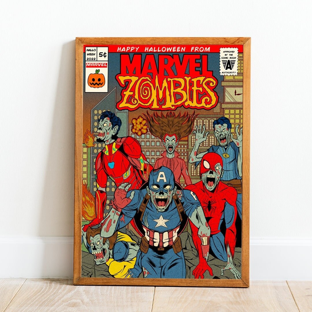Marvel Zombies Poster, Halloween Zombies Print, Spiderman Poster ...