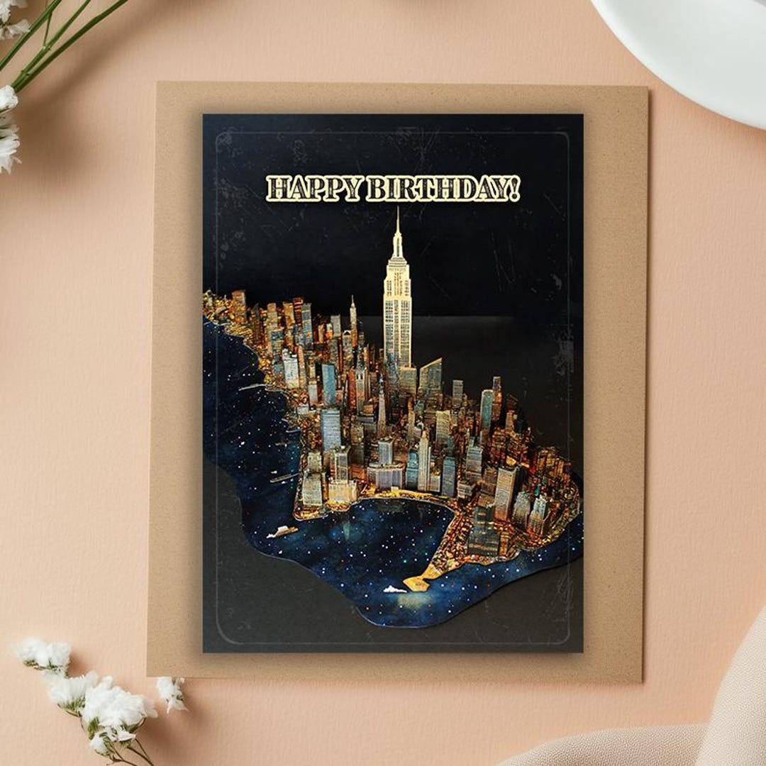 New York Birthday Card greeting Card birthday Card New York Card ...