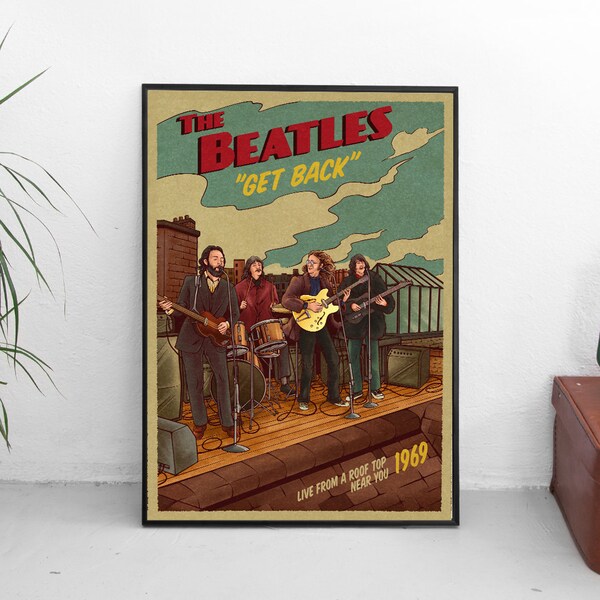The Beatles Vintage Poster - Etsy