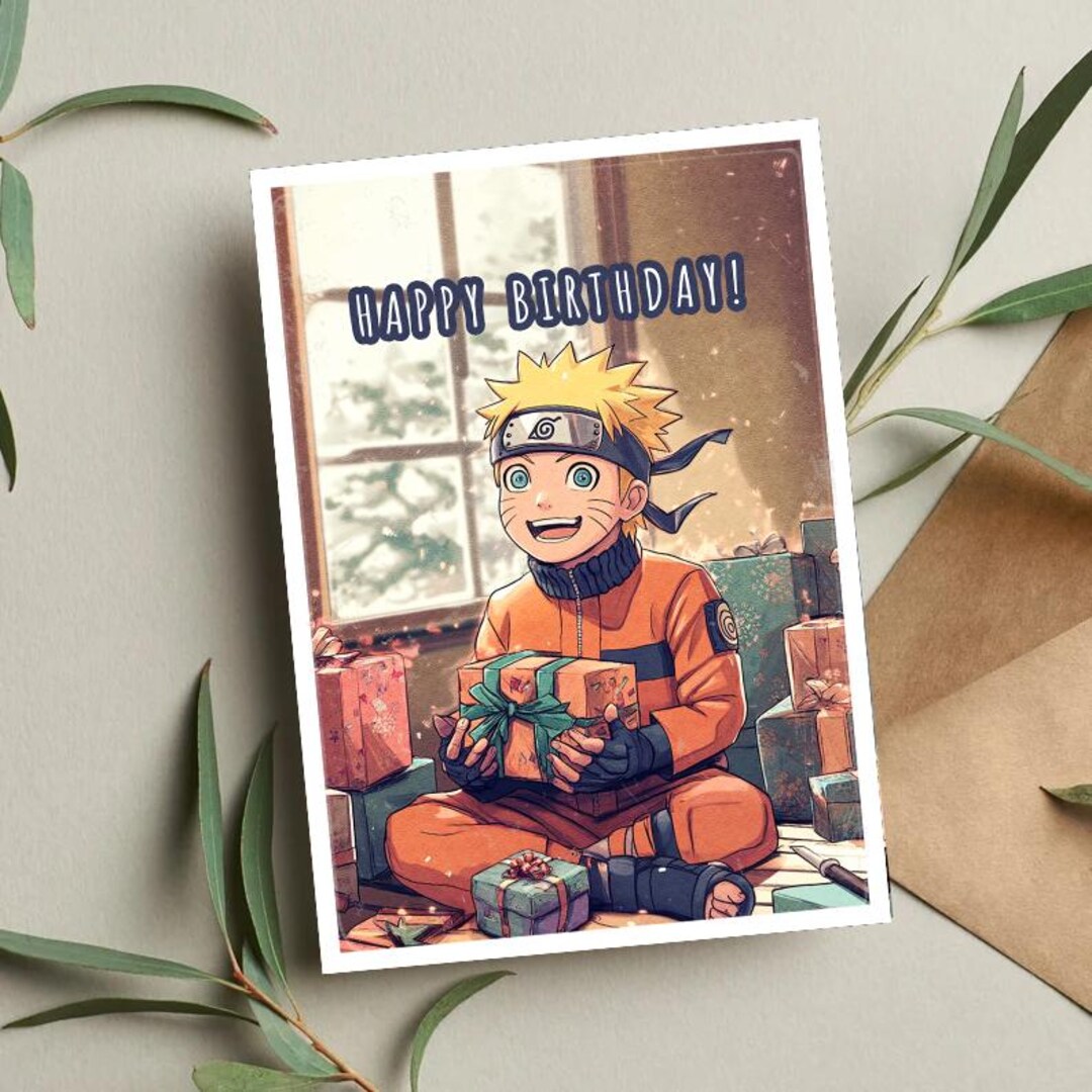 Naruto Birthday Card greeting Card Birthday Card Naruto Card Birthday ...