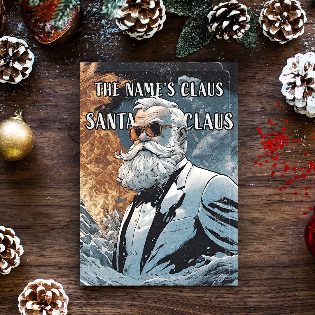 James Bond Christmas Card James Bond Gift Bond Christmas Card 007 Funny Christmas Card Christmas ...