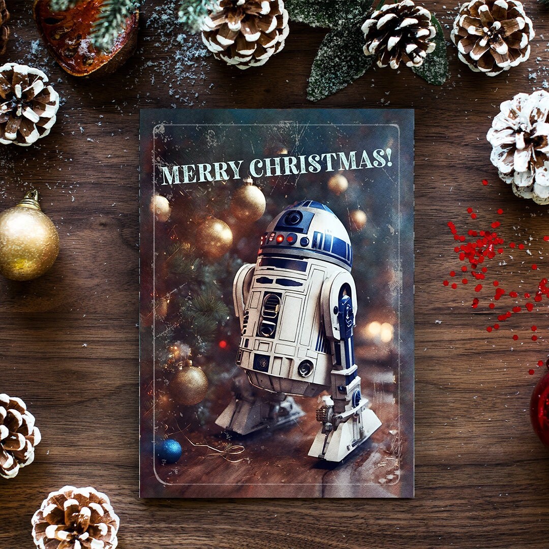 R2-D2 Christmas Card Star Wars Gift Gift Star Wars Christmas Card R2D2 ...