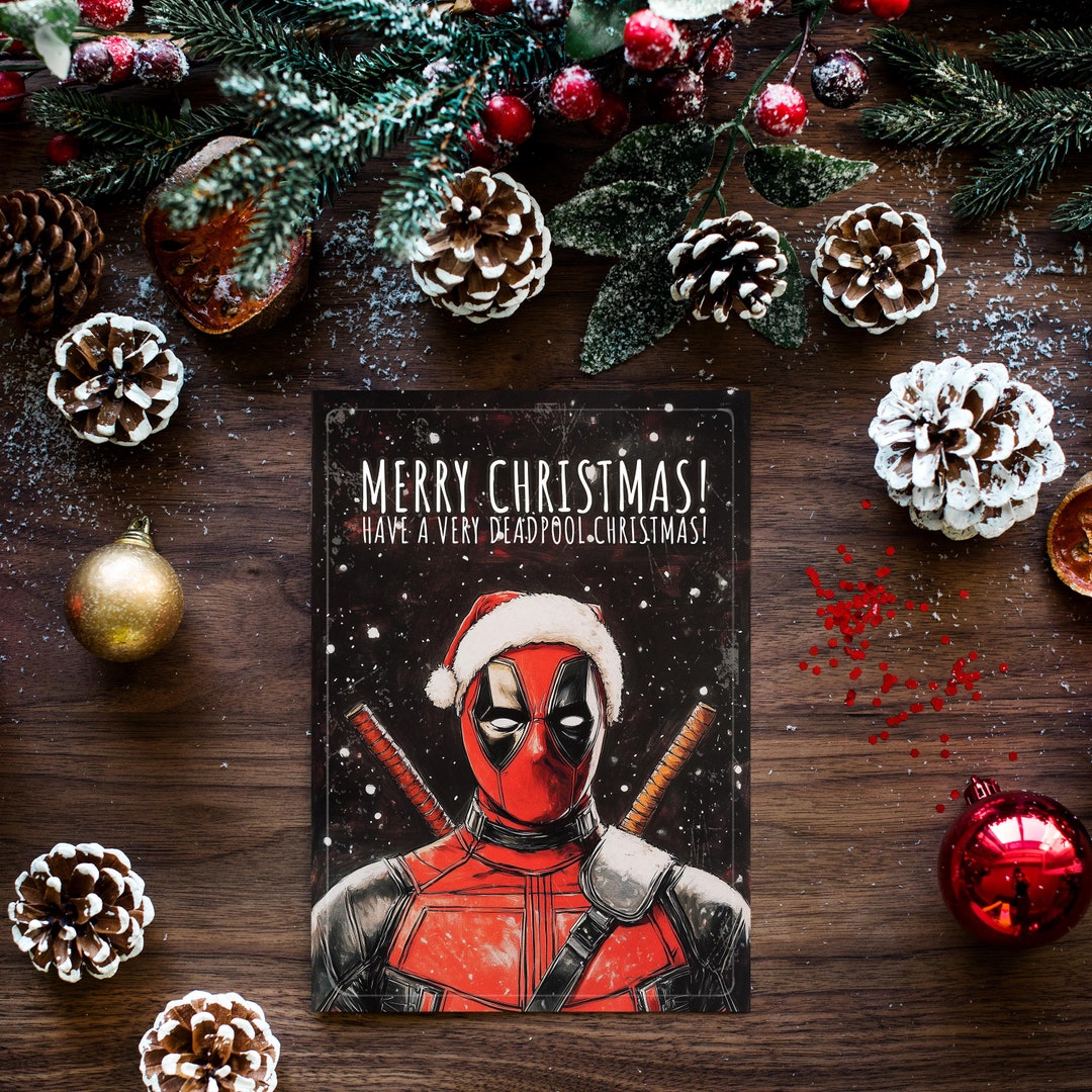 Deadpool Christmas Card, Avengers Christmas Card, Deadpool Card, Funny ...