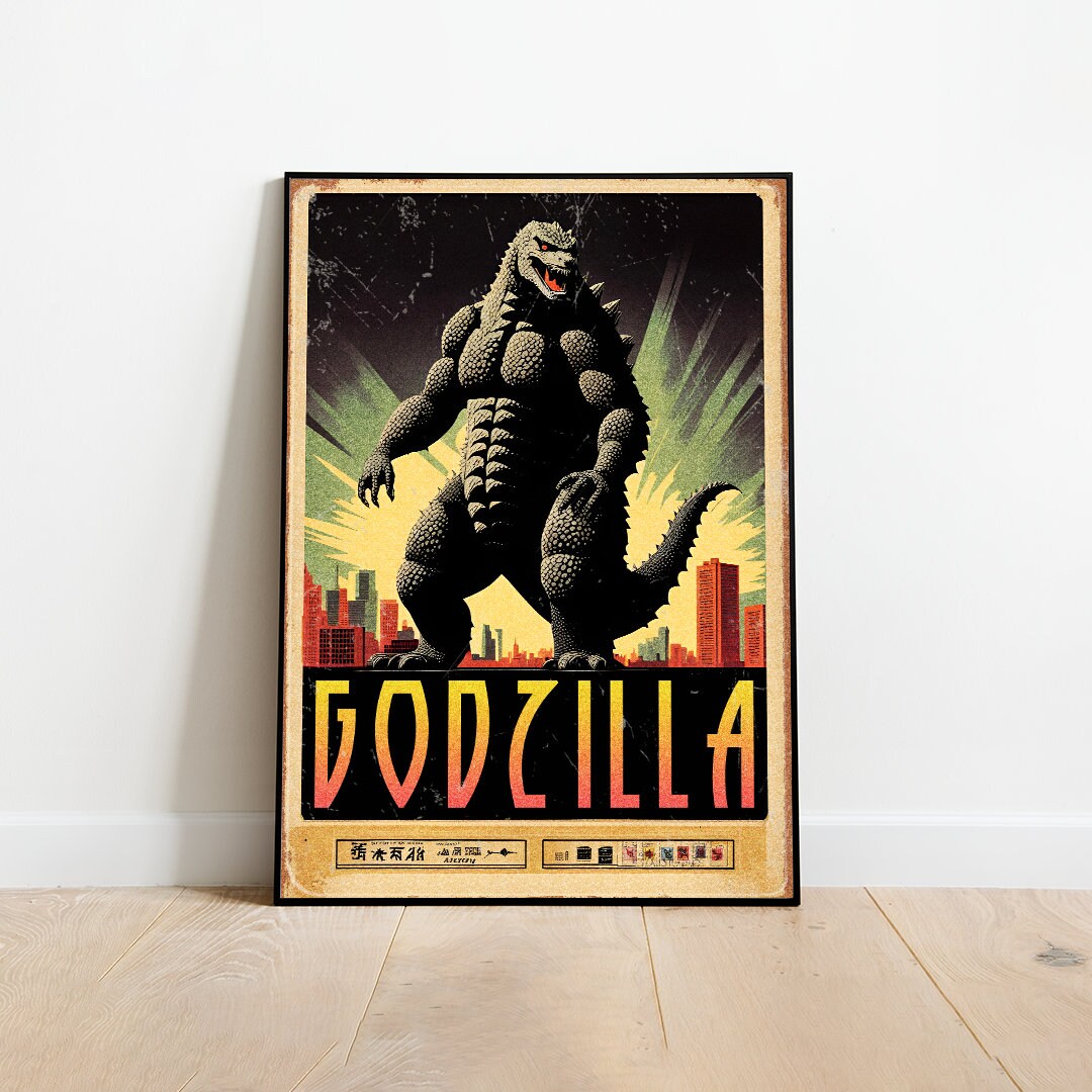 Godzilla Poster Godzilla Print Classic Movie Poster Retro Movie Art