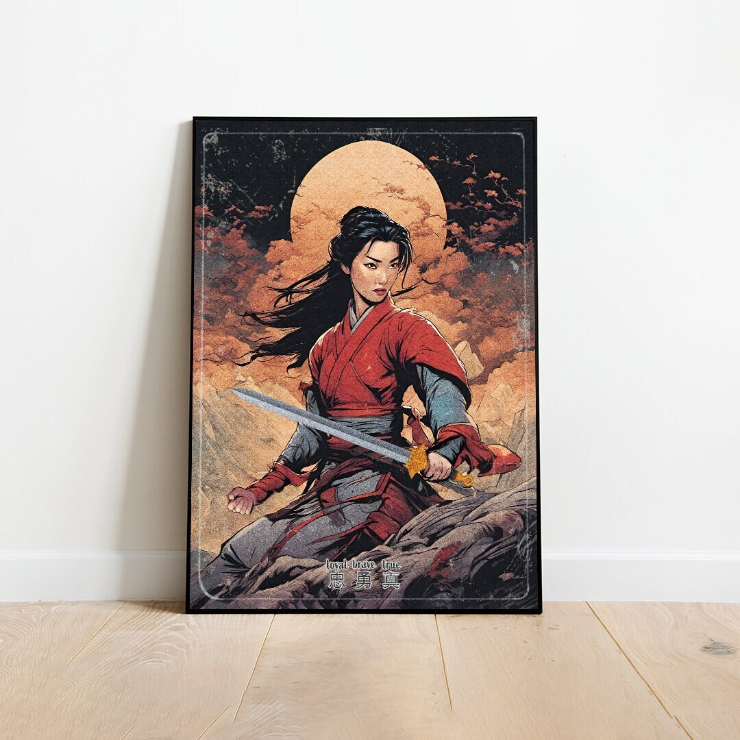Mulan Poster, Mulan Print, A3, A4, A5, Comic Book Poster, Disney Print ...
