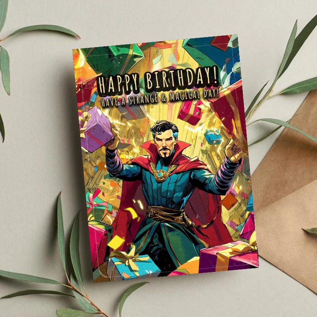 Dr Strange Birthday Card Marvel Gift Avengers Birthday Card Dr Strange ...