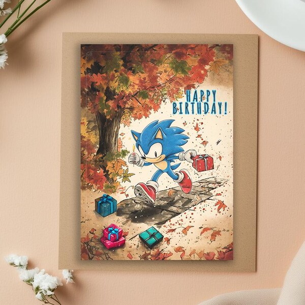 Sonic Birthday Card - Etsy
