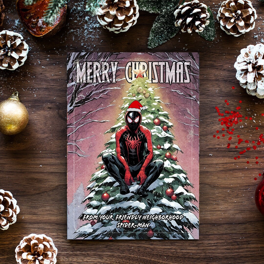 Spiderman Christmas Card greeting Card christmas Card Miles Morales ...