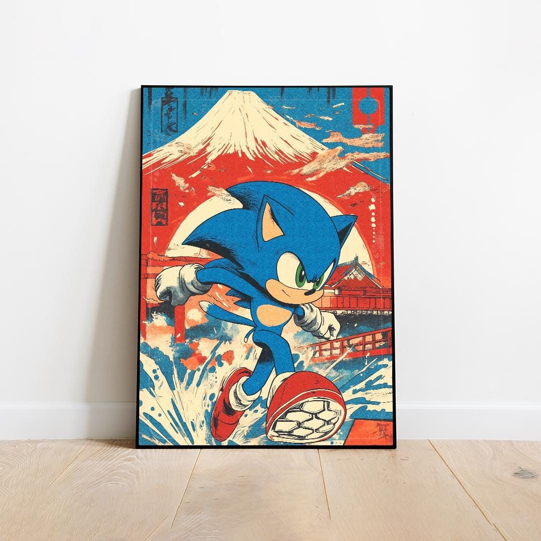 Sonic Poster, Sonic Print, Sonic the Hedgehog, Sonic Gift, A1, A2, A3 ...