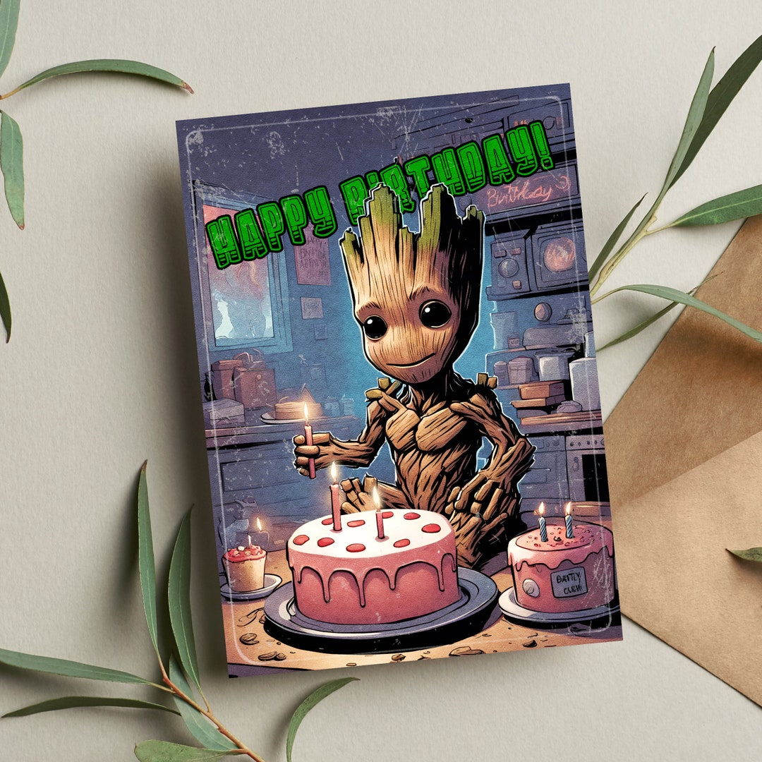Groot Birthday Card groot Card Marvel Birthday Card christmas Card Spider-man Birthday Card ...