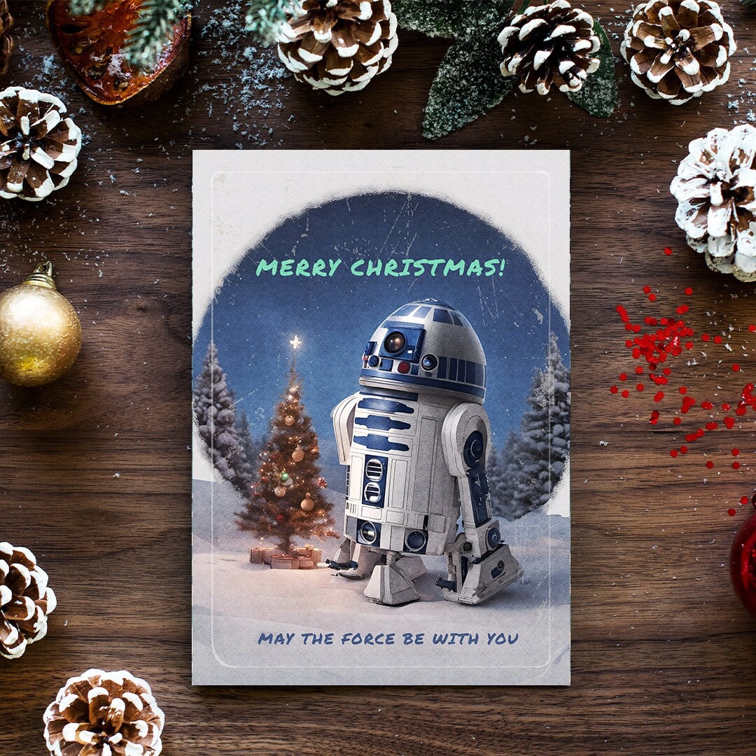 R2-D2 Christmas Card Star Wars Gift Gift Star Wars Christmas Card R2D2 ...