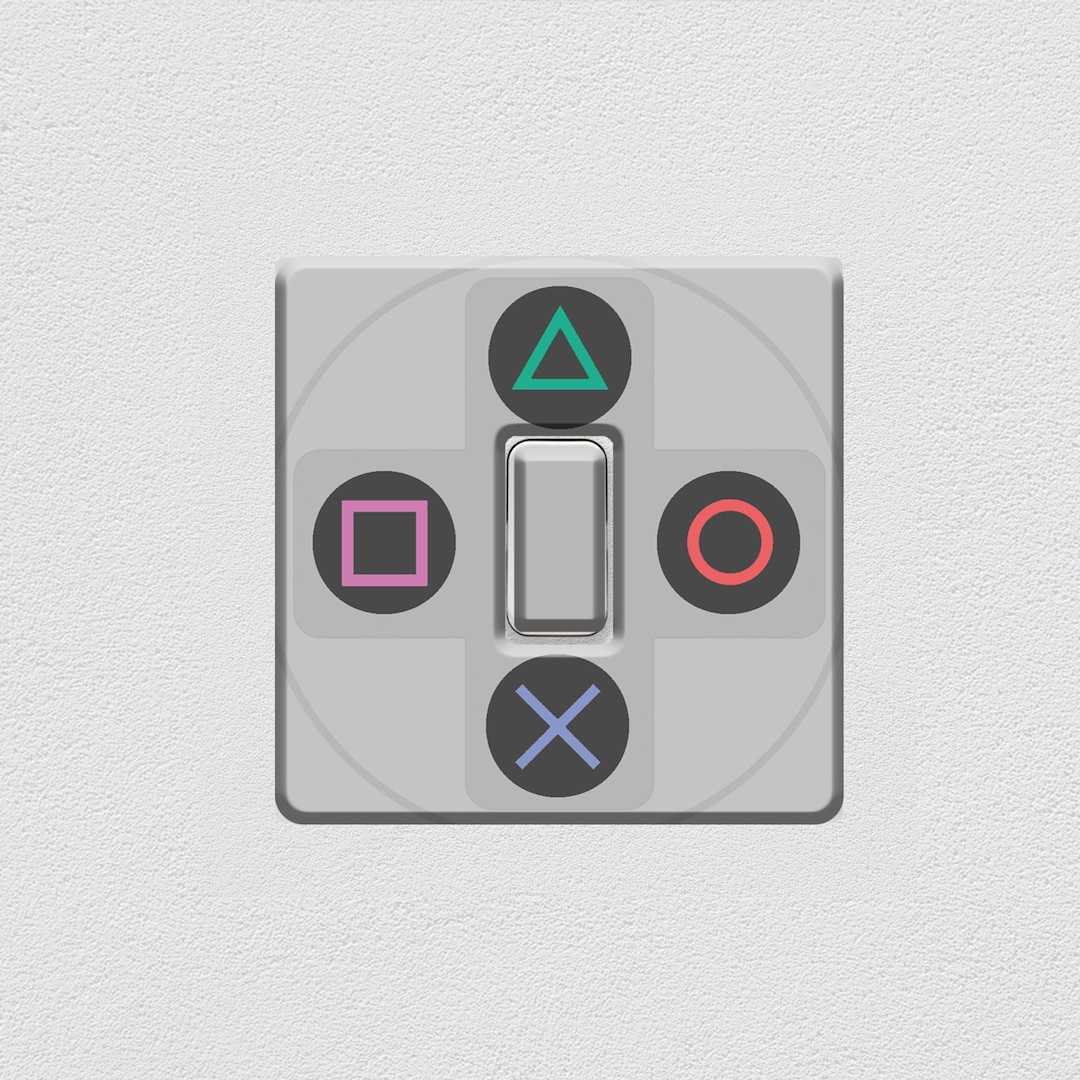 Retro Console Button Light Switch Sticker | Gaming Light Switch Decal ...