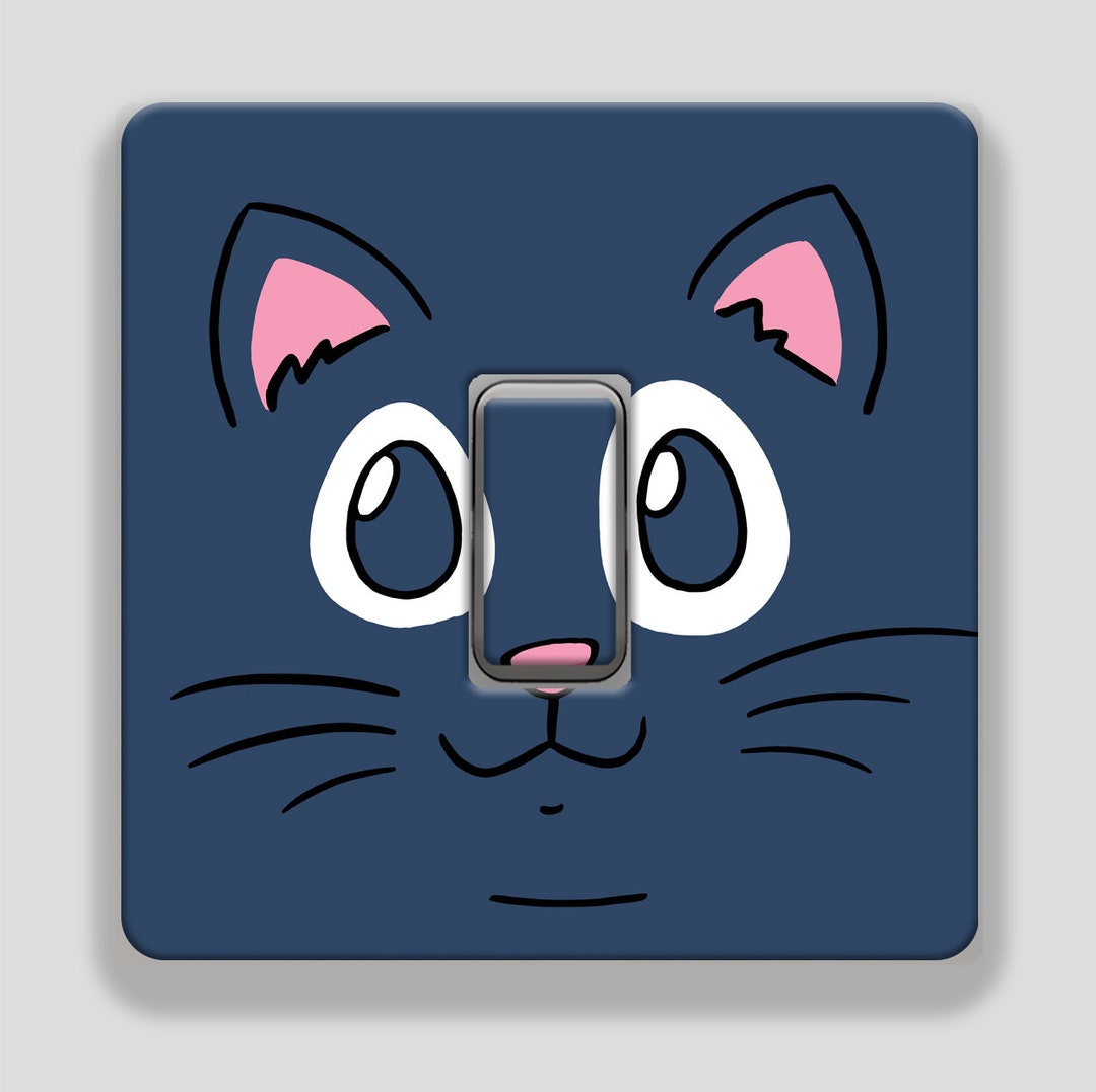 Cute Cat Light Switch Sticker | Cartoon Animal Light Switch Decal ...